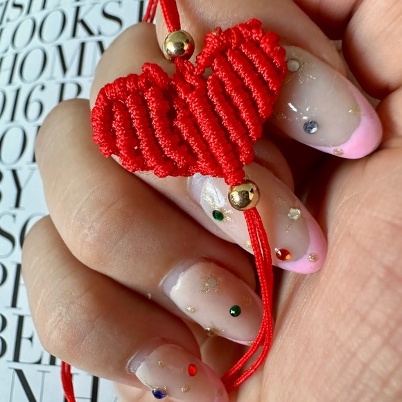 Jewelry | Macrame Heart Bracelet Friendship Bracelet Cute Red Heart ...